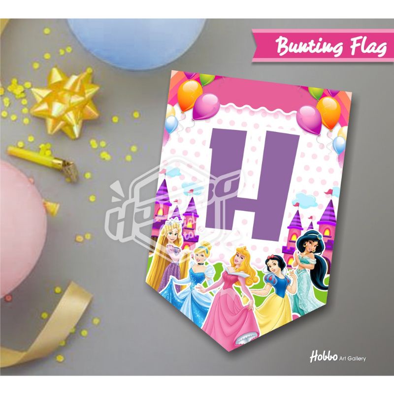 Jual Bunting Flag - Banner Bendera Ultah Karakter - Happy Birthday ...