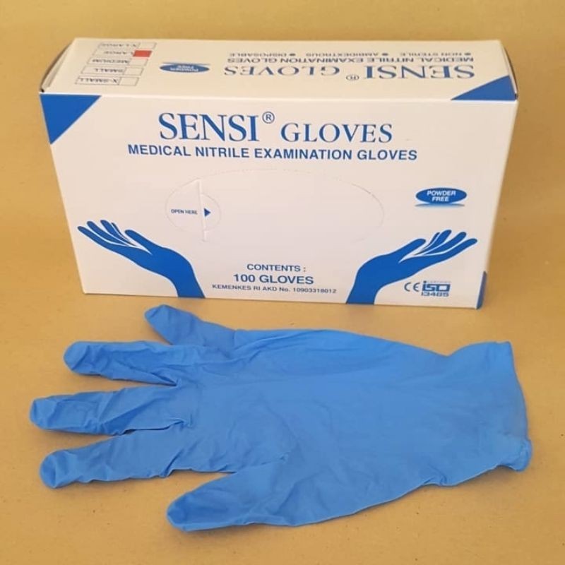 Jual Sensi Nitrile Medical Gloves Powder Free Sarung Tangan Karet Biru ... Jual Sensi Nitrile Medical Gloves Powder Free Sarung Tangan Karet Biru ...