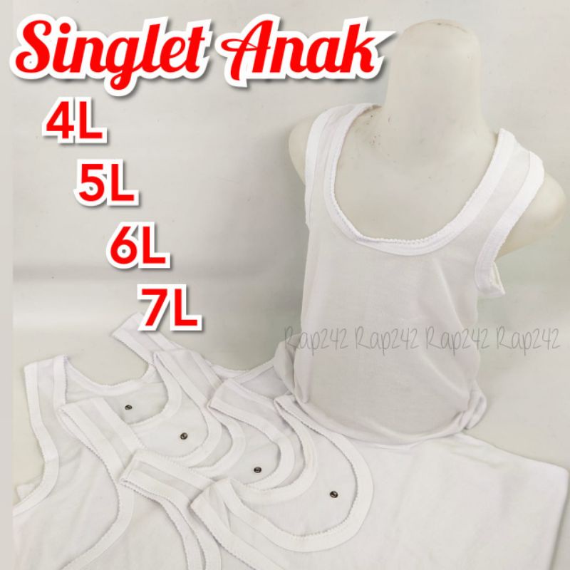 Jual Singlet Anak Cewek Cowok 4L 5L 6L 7L Kaos Baju Pakaian Dalam Jumbo ...