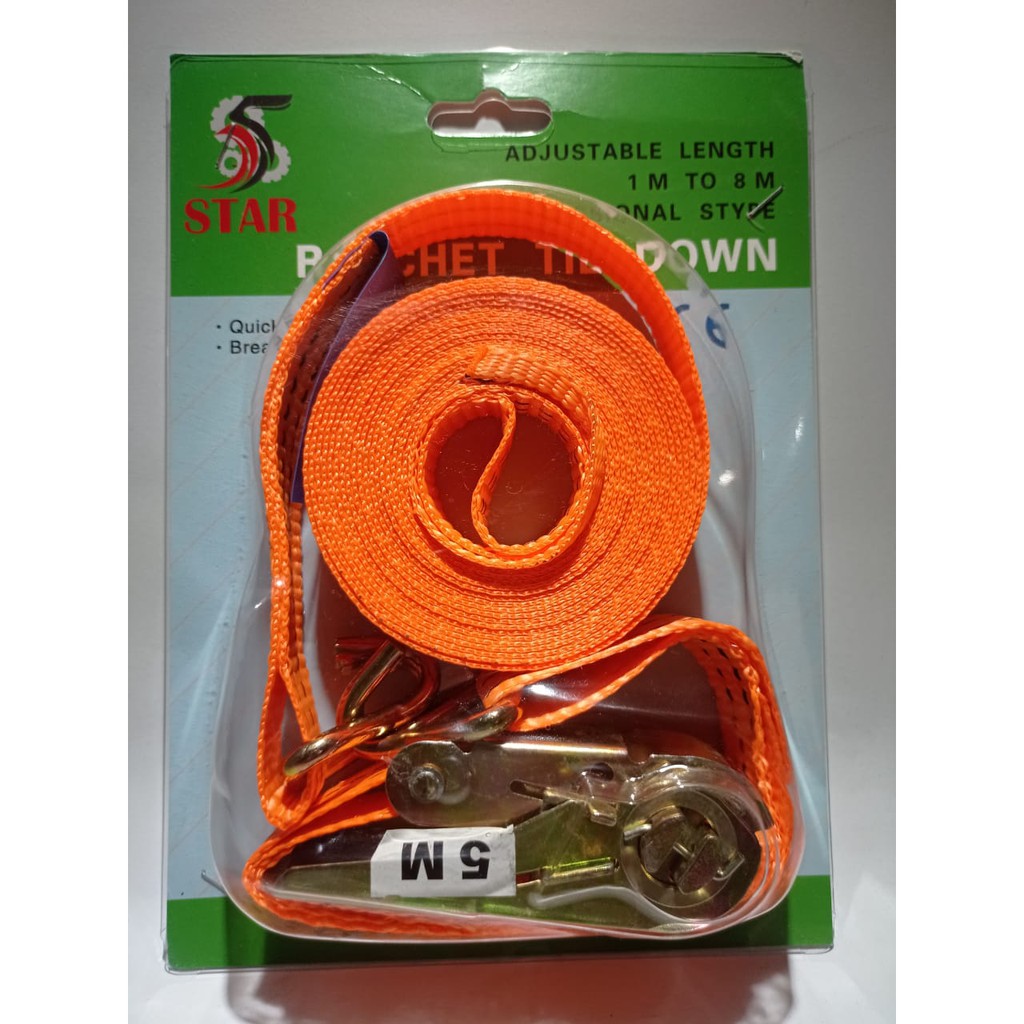 Jual Tali Pengikat Barang Ratchet Tie Down 1m to 5 meter | Shopee Indonesia