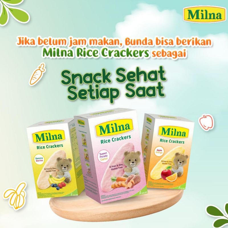 Jual MILNA Rice Cracker 20gr / Milna Rice Crackers 20gr/ Snack Bayi ...
