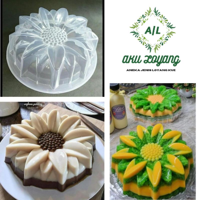 Jual cetakan puding / cetakan puding bentuk bunga matahari / cetakan ...