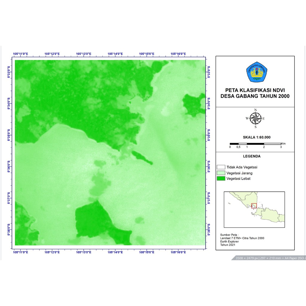 Jual Jasa Pembuatan Peta Mangrove / NDVI (Normalized difference ...