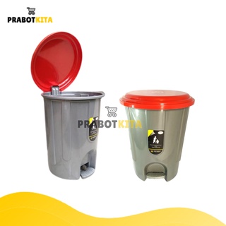 Jual Tempat Sampah Injak Bulat Besar - Warna Silver & Pastel / Tong Sampah Injek Tutup 17 Liter ...