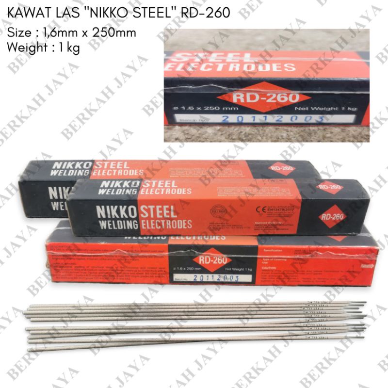 Jual Kawat Las NIKKO STEEL RD-260 1.6MM / RD-260 1,6 x 250mm 1KG ...