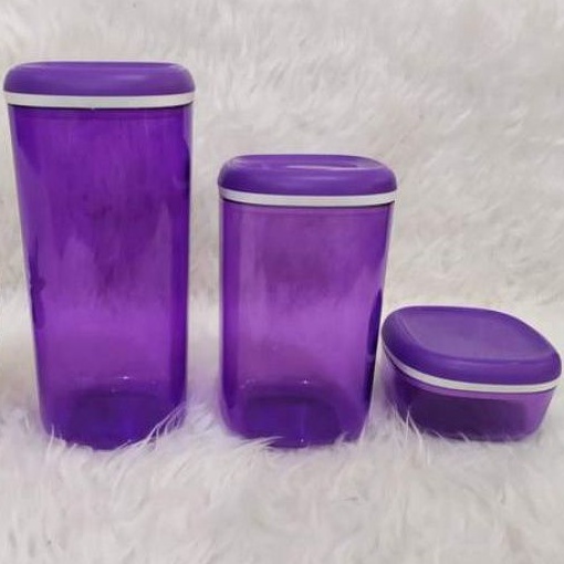 Jual toples set crystal canister tuperware ungu (3pc) | Shopee Indonesia