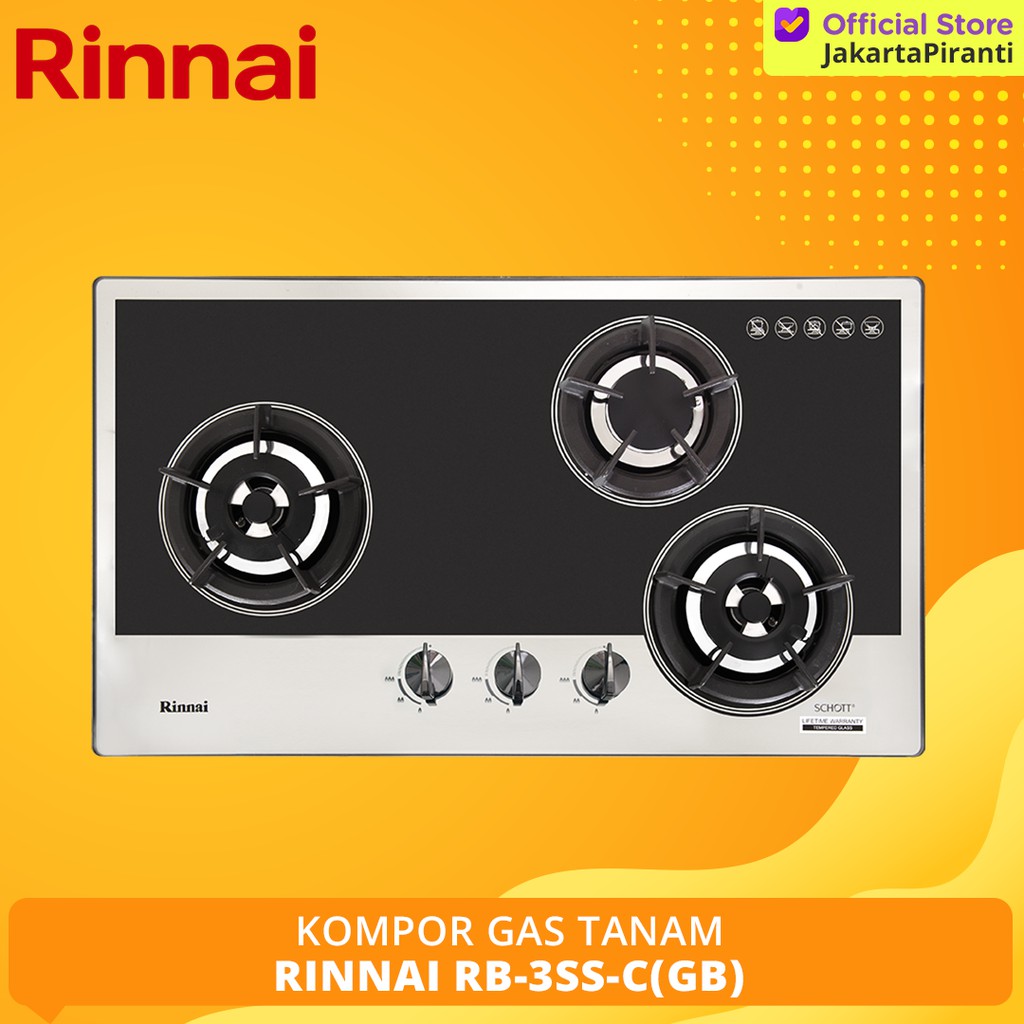 Jual Built-in Gas Hob Kompor Gas Tanam 3 Tungku Rinnai RB-3SS-C (GB) | Shopee Indonesia