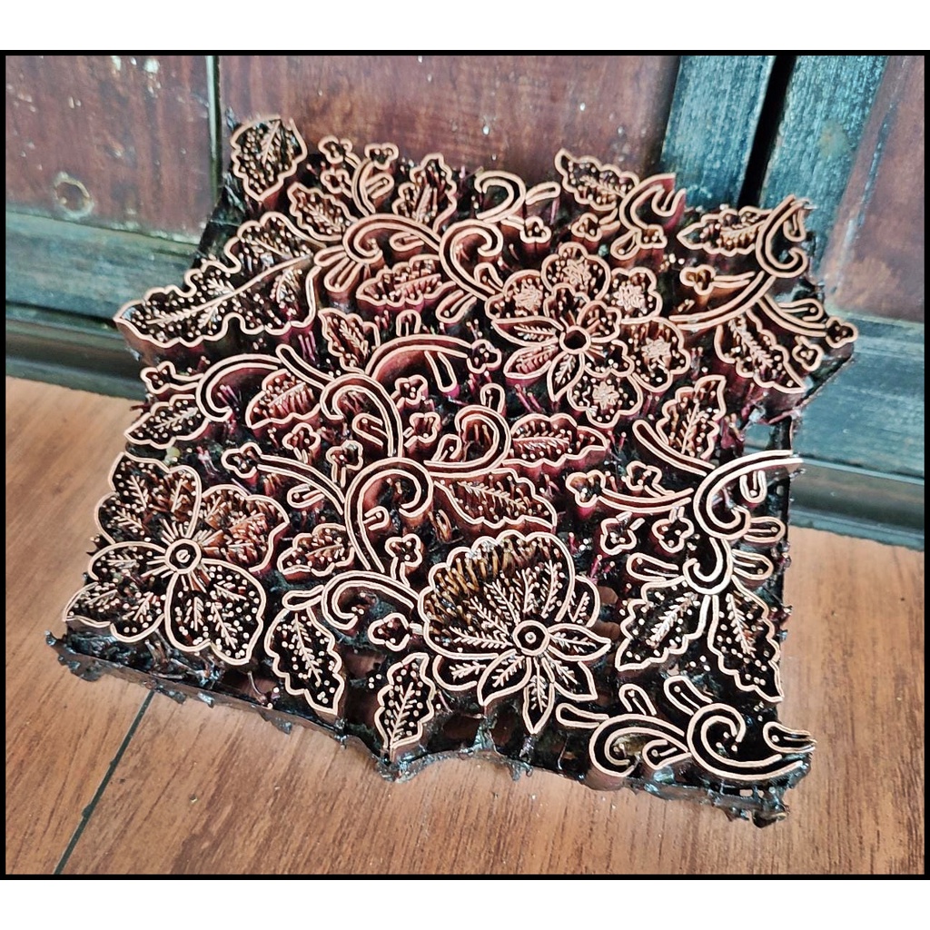 Jual Alat Cap Batik Bahan Tembaga Kuningan Motif Ranting Berbunga ...
