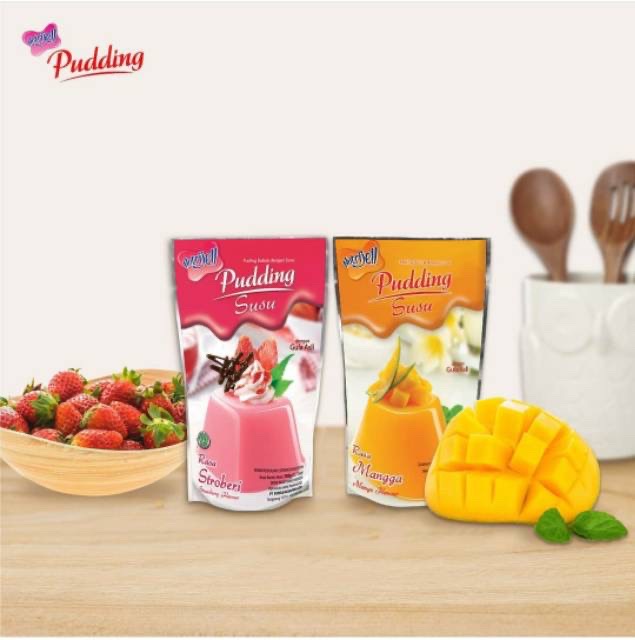 NUTRIJELL ANEKA PUDDING SUSU N SANTAN. Nutrijell pudding susu. Puding lapis. Pudding santan ...