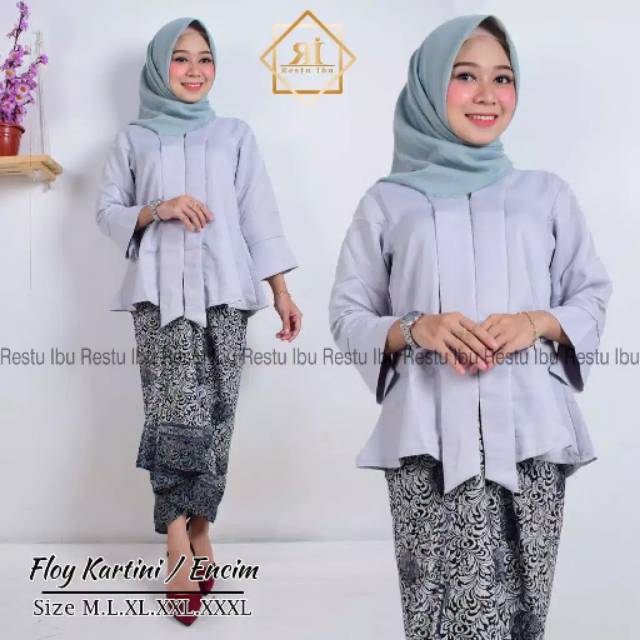 Jual COD~Setelan Kebaya Floy Baloteli + Rok lilit Kebaya Kutubaru Baju Kebaya Muslim Wanita buat ...