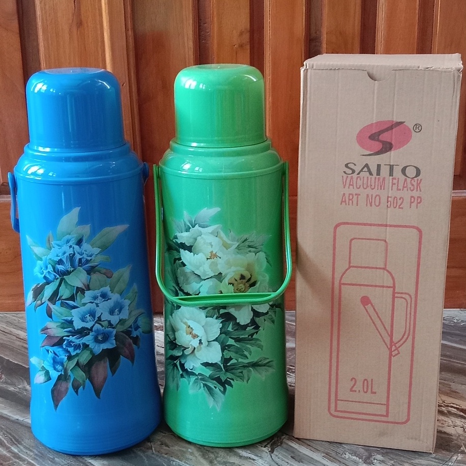 Jual Termos air termos air panas termos 2 liter termos saito (biru dan ...