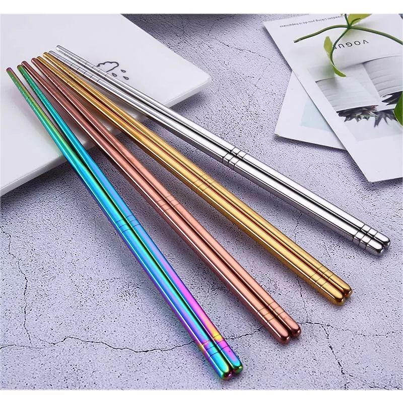 Jual Sumpit Stainless Bentuk KOTAK AGAK BULAT Chopstick Sumpit Korea ...