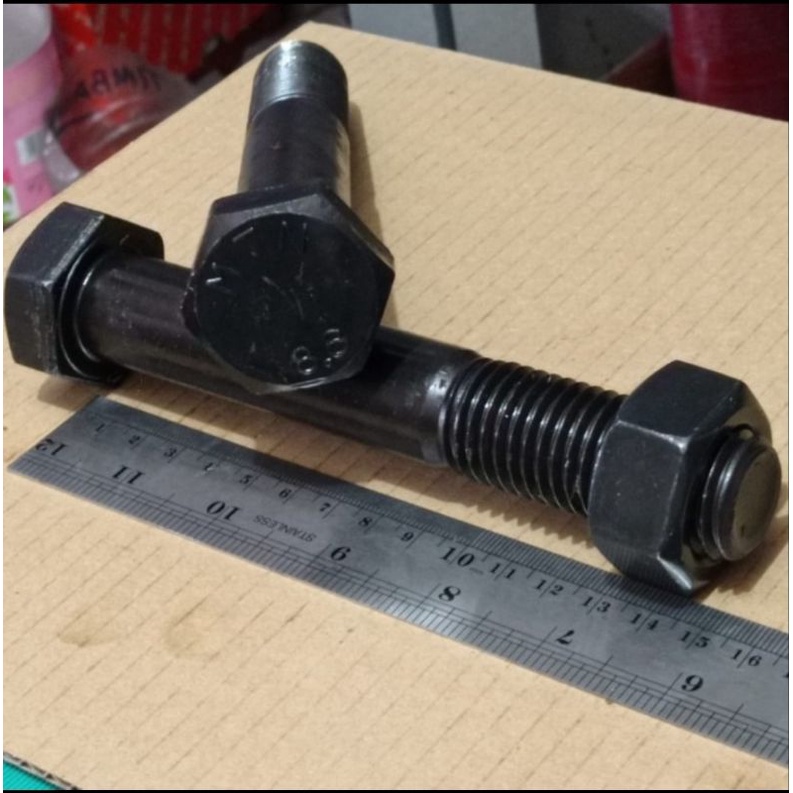 Jual BAUT MUR M25 x 150 PANJANG 15CM KUNCI 36 / BAHAN BAJA 8.8 HTB ...