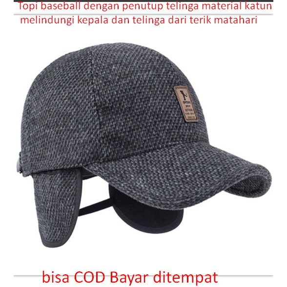 Jual Topi baseball dengan penutup telinga material katun melindungi ...