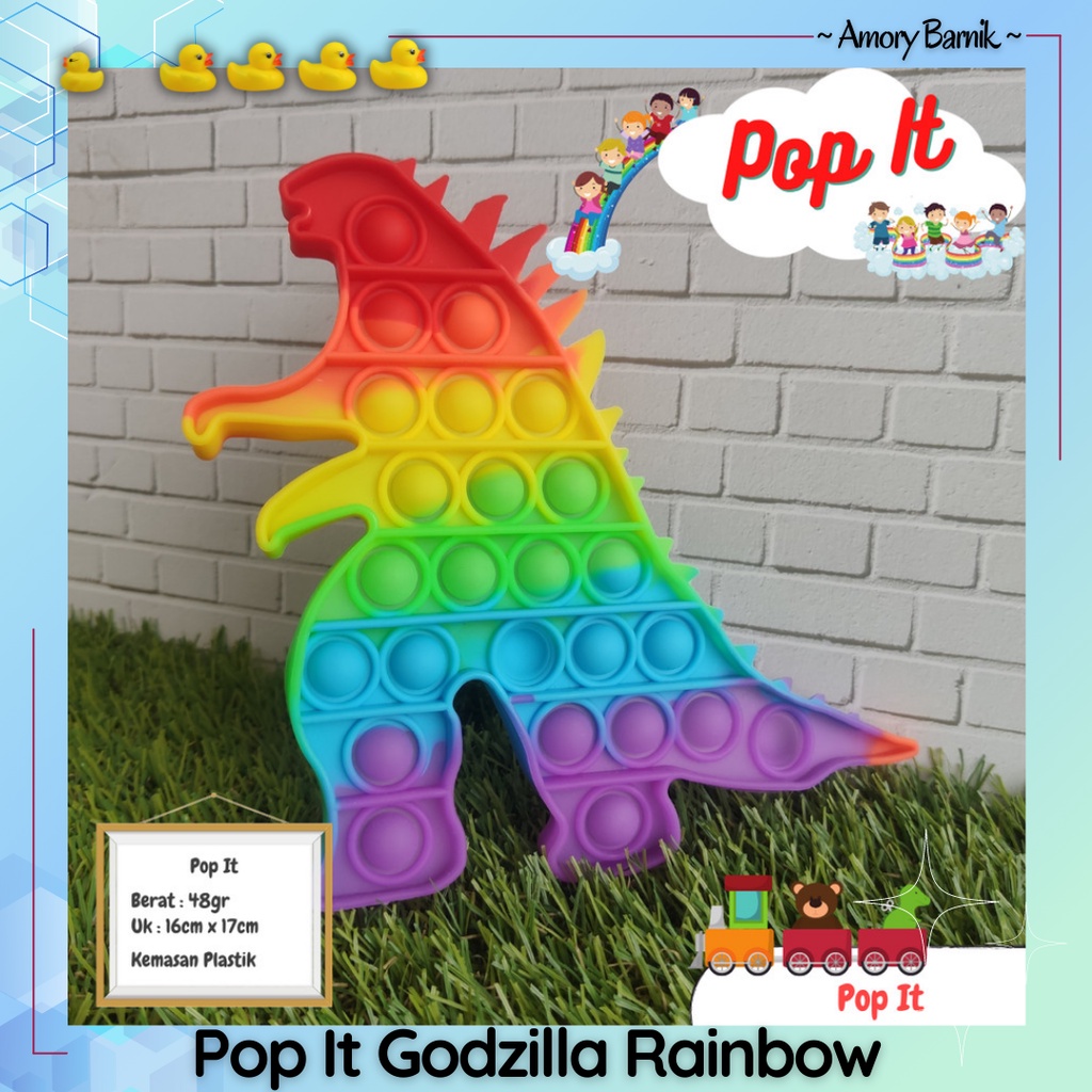 Jual [ GODZILLA - RAINBOW ] Mainan Anak Squishy Fidget Toys Pop It ...