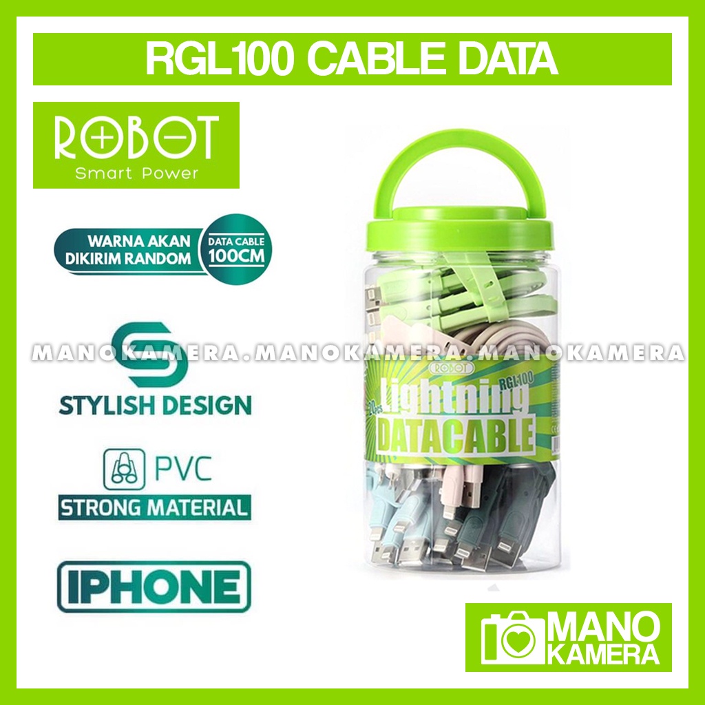 Jual Kabel Data ROBOT RGL100 Lightning 1M 100cm Data Cable | Shopee ...