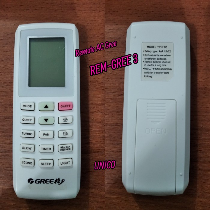 Jual Remote AC GREE YV1FB7 dan Sanyo Aqua --- GRE3 | Shopee Indonesia