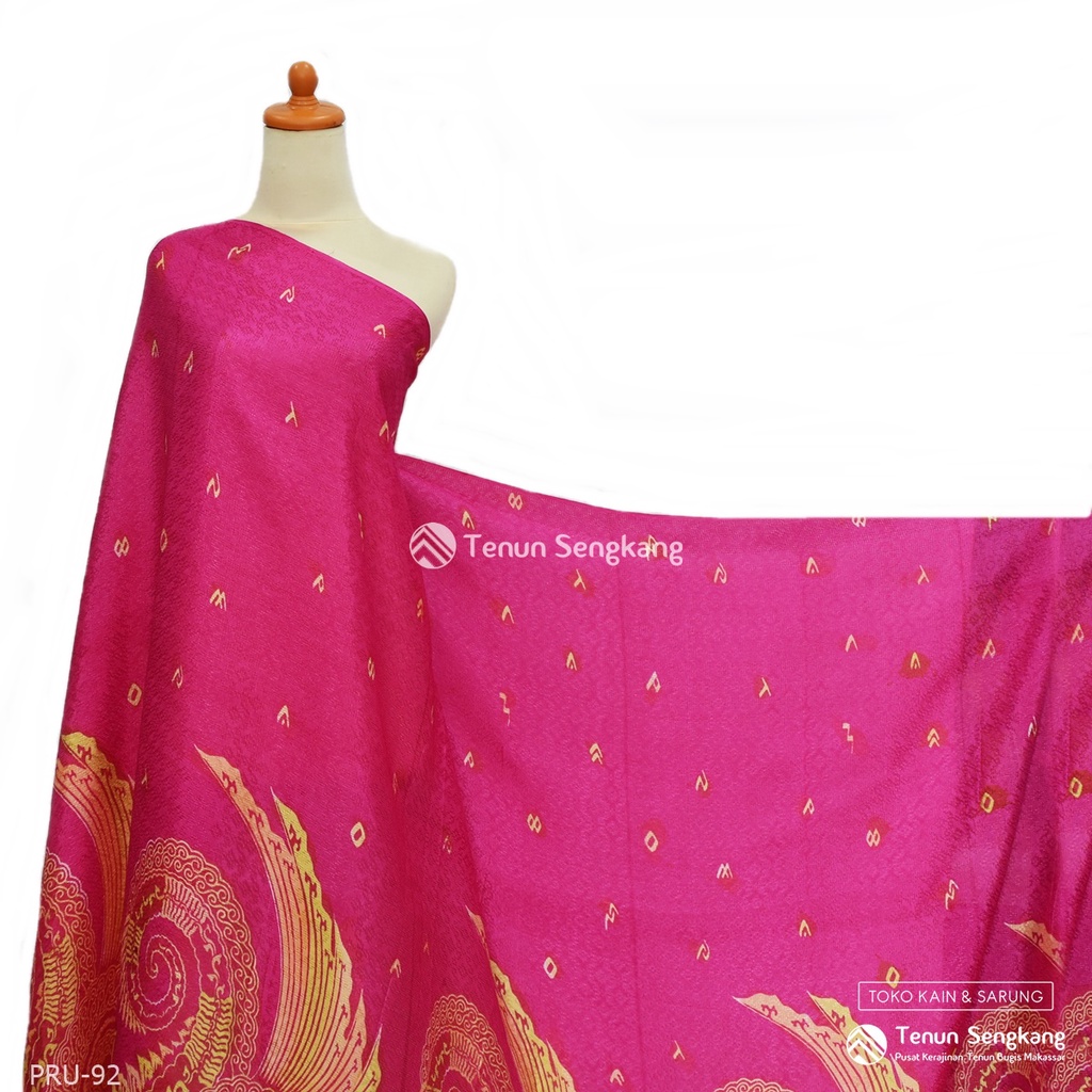 Jual Kain Tenun Dobby Batik Sutra Bugis Makassar Pink Fanta - Tenun Sengkang PRU-92 (Harga Per 0 ...