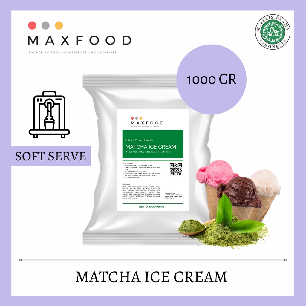 Jual MATCHA SOFT SERVE ICE CREAM / BUBUK ES KRIM RASA GREEN TEA 1 KG ...