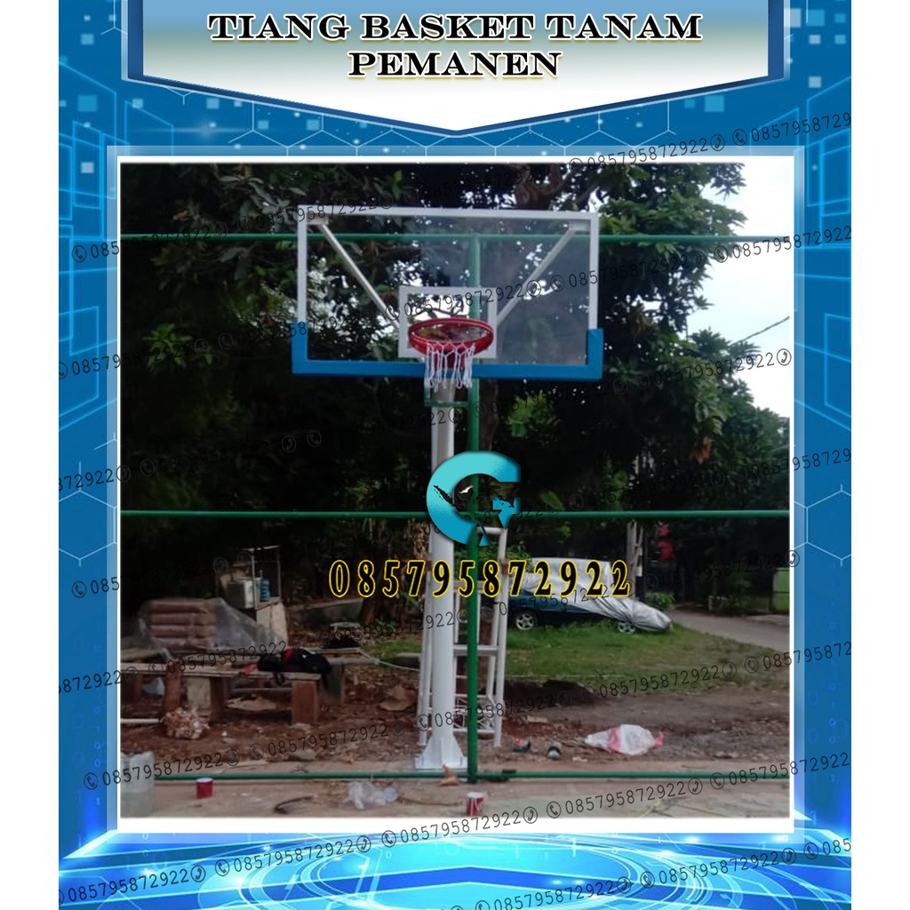 Jual TIANG BASKET TANAM STANDAR PERBASI PAPAN PANTUL AKRILIK RING ...