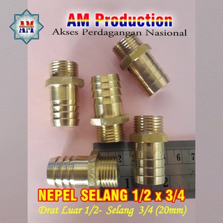 Jual Nepel Selang 1/2x3/4, Nepel Selang Kuningan, Hose Neaple, Drat ...