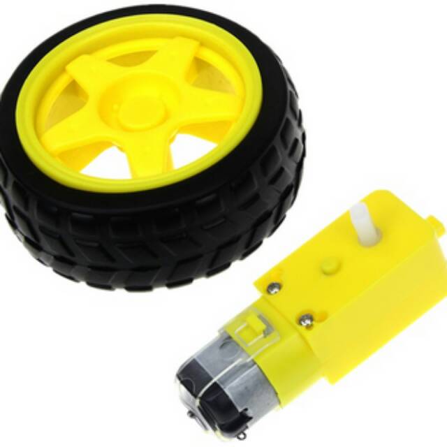 Jual Motor DC Gear Box Gearbox dan Roda untuk robot arduino smart car ...