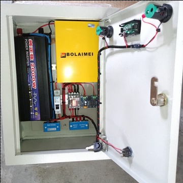 Jual box panel backup 2000W otomatis ATS aki 200AH-400AH backup listrik ...