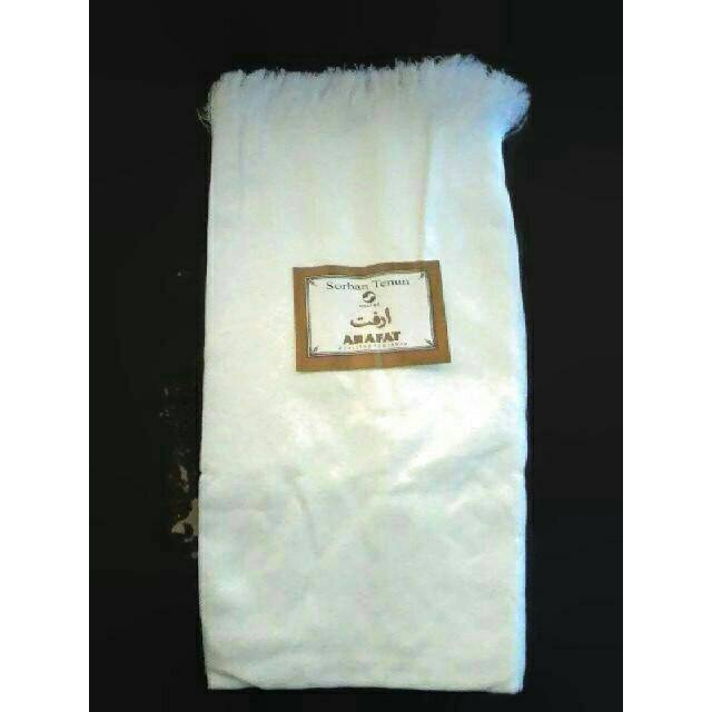 Jual Sorban Tenun Arafat Putih Polos/ Warna Putih/ Motif Polos/size ...