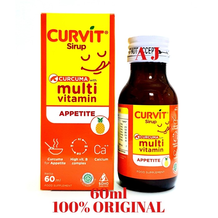 Jual CURVIT SIRUP KECIL 60 ML - OBAT VITAMIN NAFSU MAKAN DEWASA & ANAK ...
