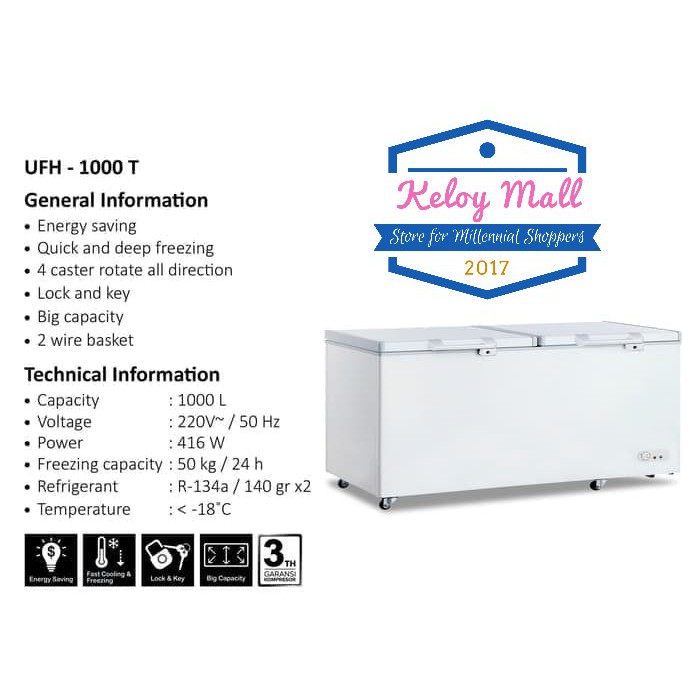 Jual Freezer Pembeku MASPION UCHIDA 1000 Liter UFH-1000T | Shopee Indonesia