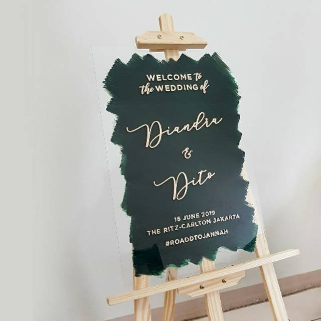 Jual Acrylic Welcome Sign / Signage / Dekorasi Pernikahan / Papan Nama ...
