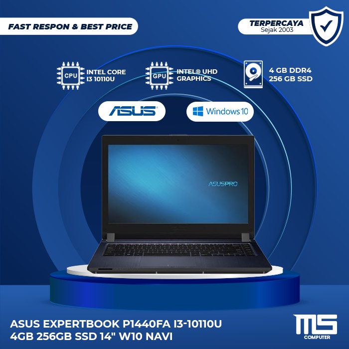 Jual LAPTOP ASUS PRO P1440FA - i3 10110U 4GB 256GB SSD 14" WIN10 tanpa ...