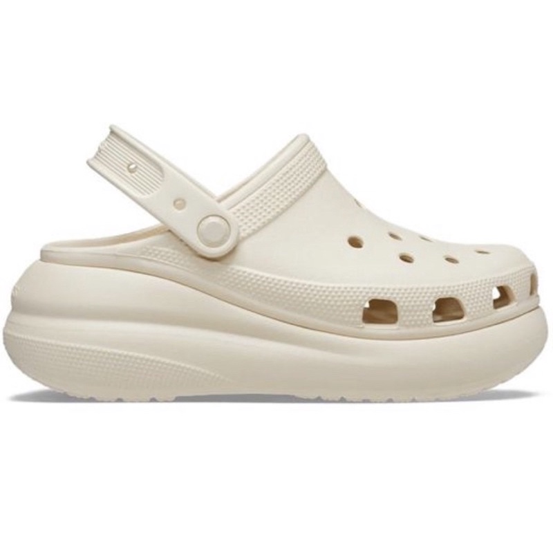 Jual sendal crocs classic crush clog bone /cream original | Shopee ...