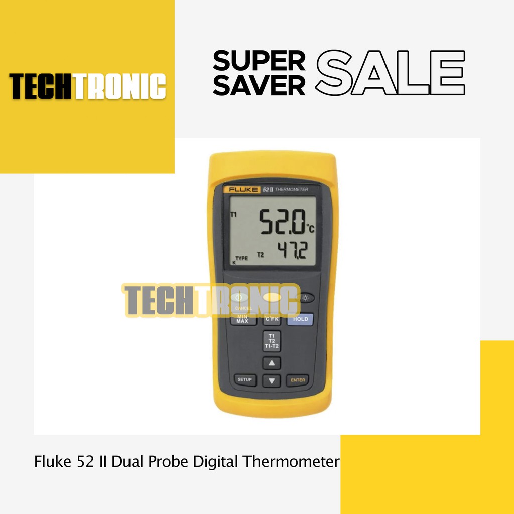 Jual Fluke 52 II Dual Probe Digital Thermometer - TECHTRONIC | Shopee ...