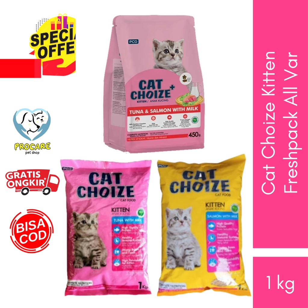 Jual Cat Choize Kitten Cat Food Tuna Milk 1 kg Salmon Milk 1 kg / Cat ...