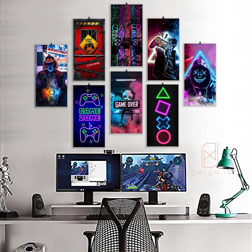 Jual POSTER HIASAN DINDING GAMERS DEKORASI KAMAR COWO NEON WALL DECOR ...