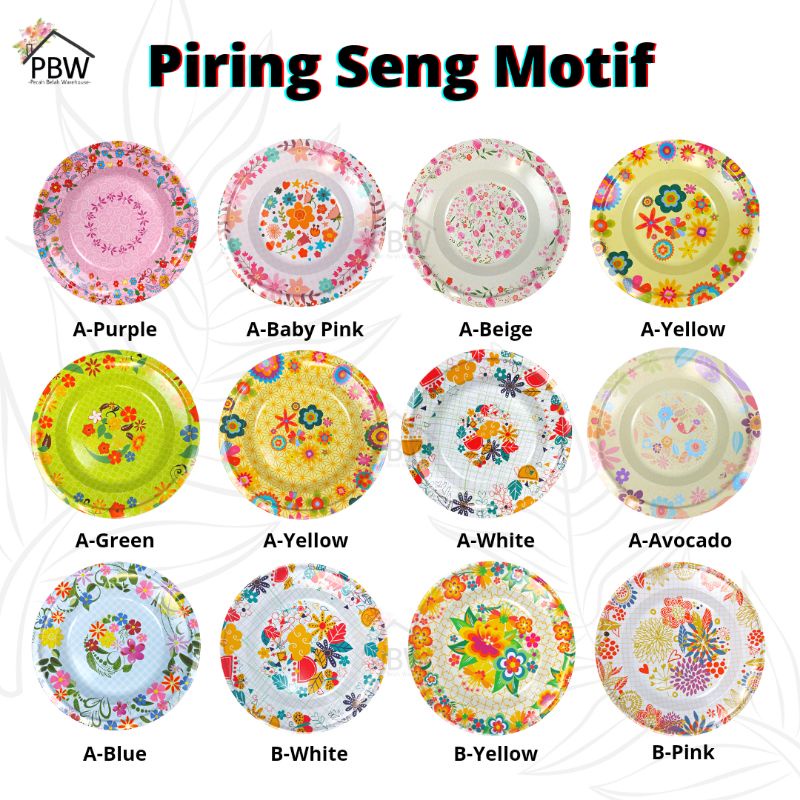 Jual Piring Seng Motif 20cm 22cm 24cm Anti Gompal / Piring Enamel ...