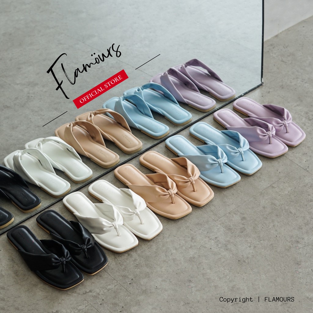 Jual Sandal Flat Wanita Jepit Platform Puffy Kekinian Korean Style ...