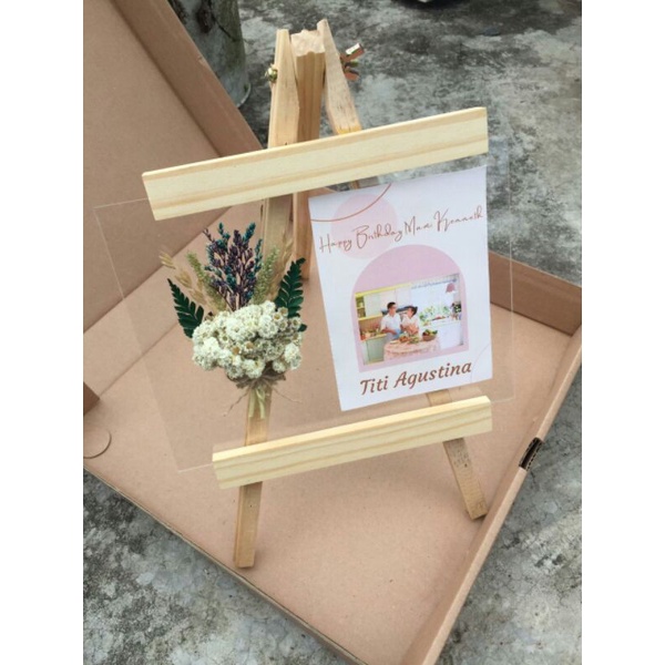 Jual frame bunga kering akrilikkado happy birthday |Kado Ulang tahun ...