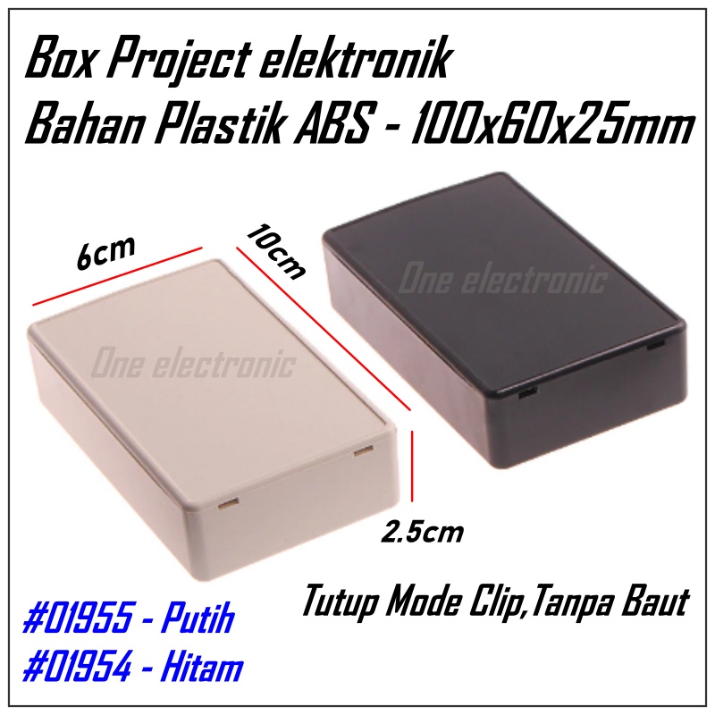 Jual Box Plastik ABS elektronik 100x60x25mm Kotak Case Project ...