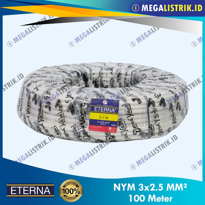 Jual Eterna NYM 3x2.5 ( 100M ) Kabel Listrik Putih Kawat Tembaga 3 X 2.5 MM | Shopee Indonesia