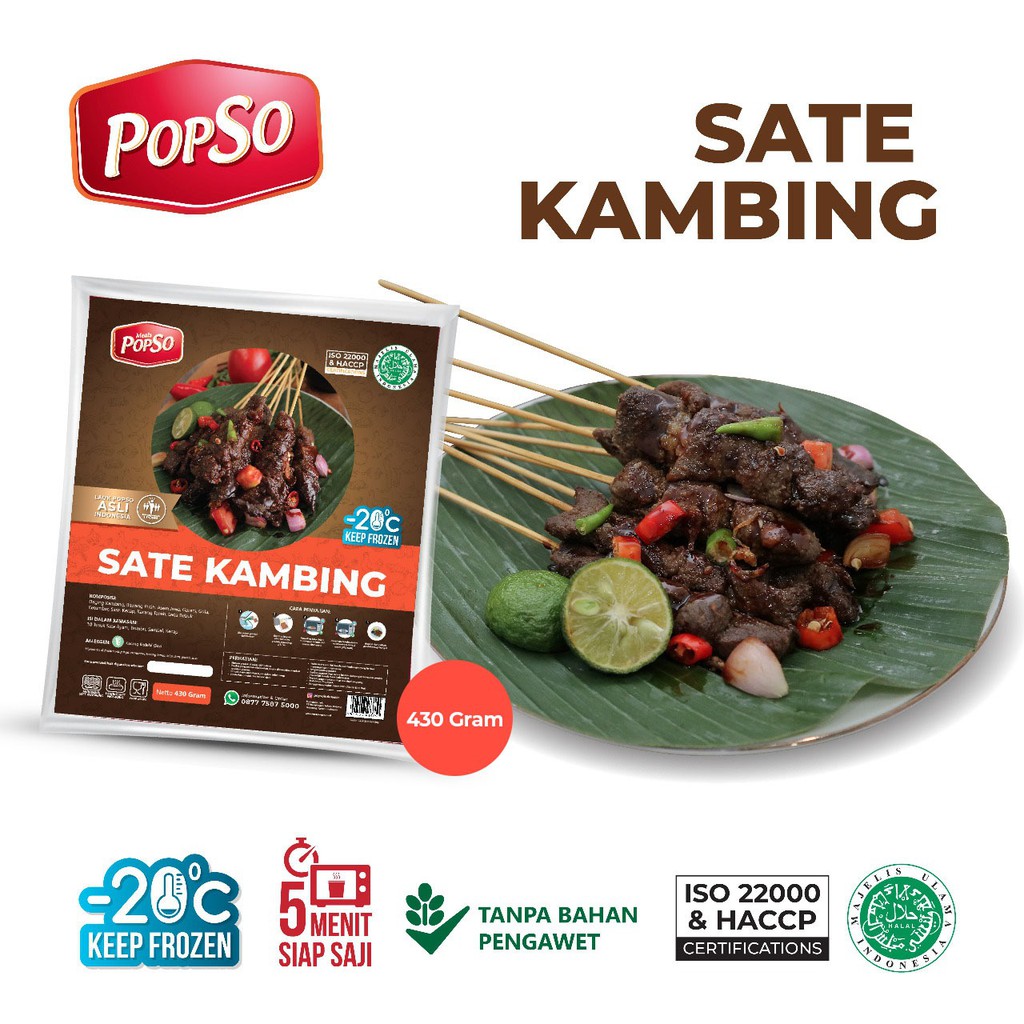 Jual PopSo Sate Kambing Beku Siap Saji - 10 Tusuk Lengkap | Shopee ...