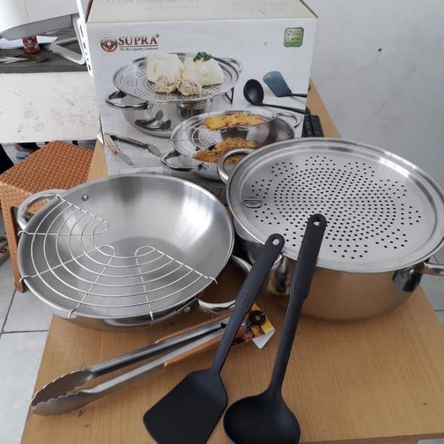 Jual Panci Supra Super Pot 7in1 32 CM Stock Pot Panci Kukus Panci Masak ...