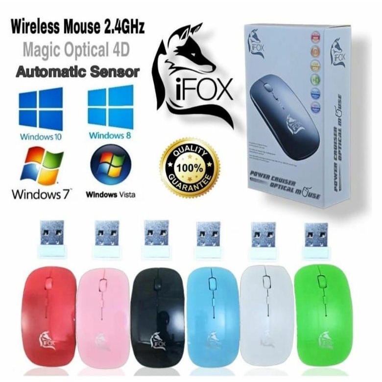 Jual MOUSE SLIM BLUETOOTH iFOX WIRELESS DESAIN TIPIS AUTOMATIC SENSOR ...