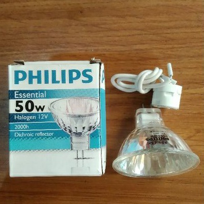 Jual lampu sorot halogen Philips MR16 Gu 5.3 model mangkok 50w 12v bisa utk OSRAM DECOSTAR ...