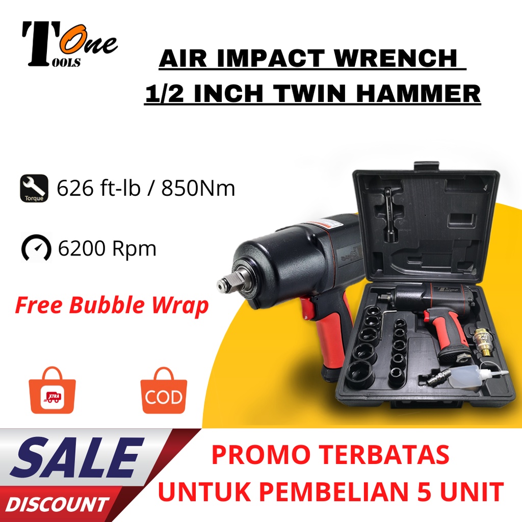 Jual Air Impact Wrench Set 1/2" Alat Buka Baut Impact angin | Shopee ...