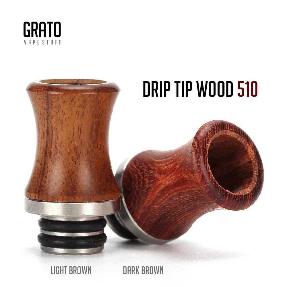 Jual Vape Drip Tip 510 Wood Vapor Drip Tip Kayu Hybrid Stainless Steel ...
