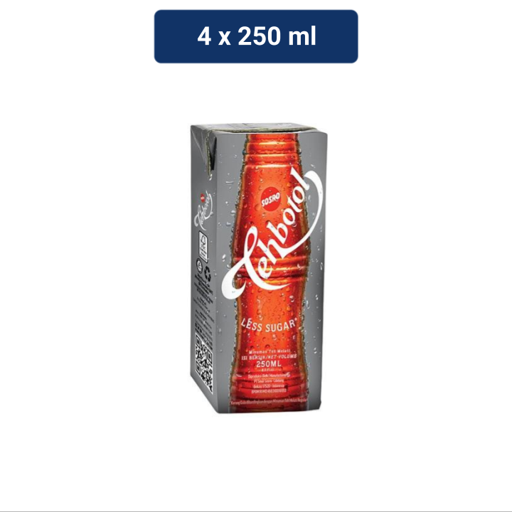 Jual Sosro Teh Botol kotak Less Sugar 4 x 250 mL | Shopee Indonesia