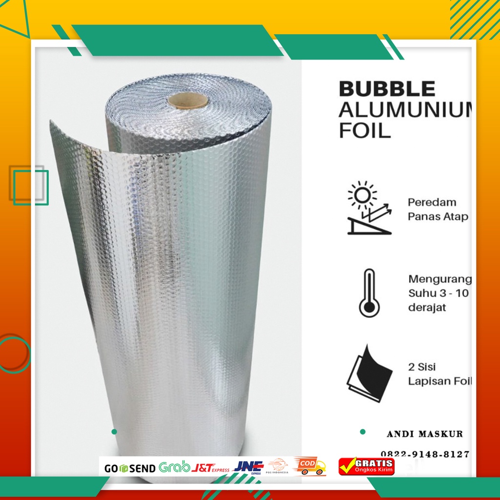 Jual Aluminium foil bubble ukuran 120cm x 25m aluminium foil bubble peredam panas | Shopee Indonesia