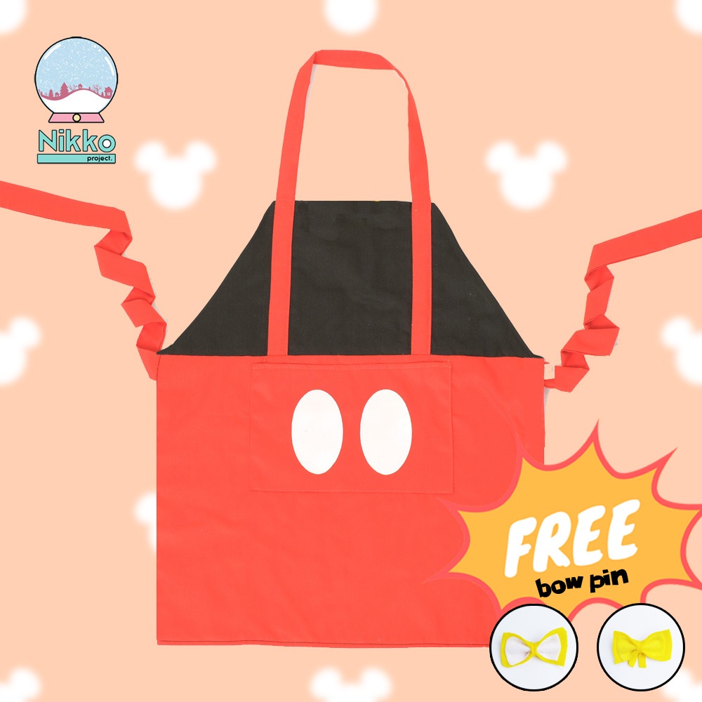 Jual NIKKO - Celemek Mickey Mouse Terracotta Tuxedo Apron Anak Dewasa ...